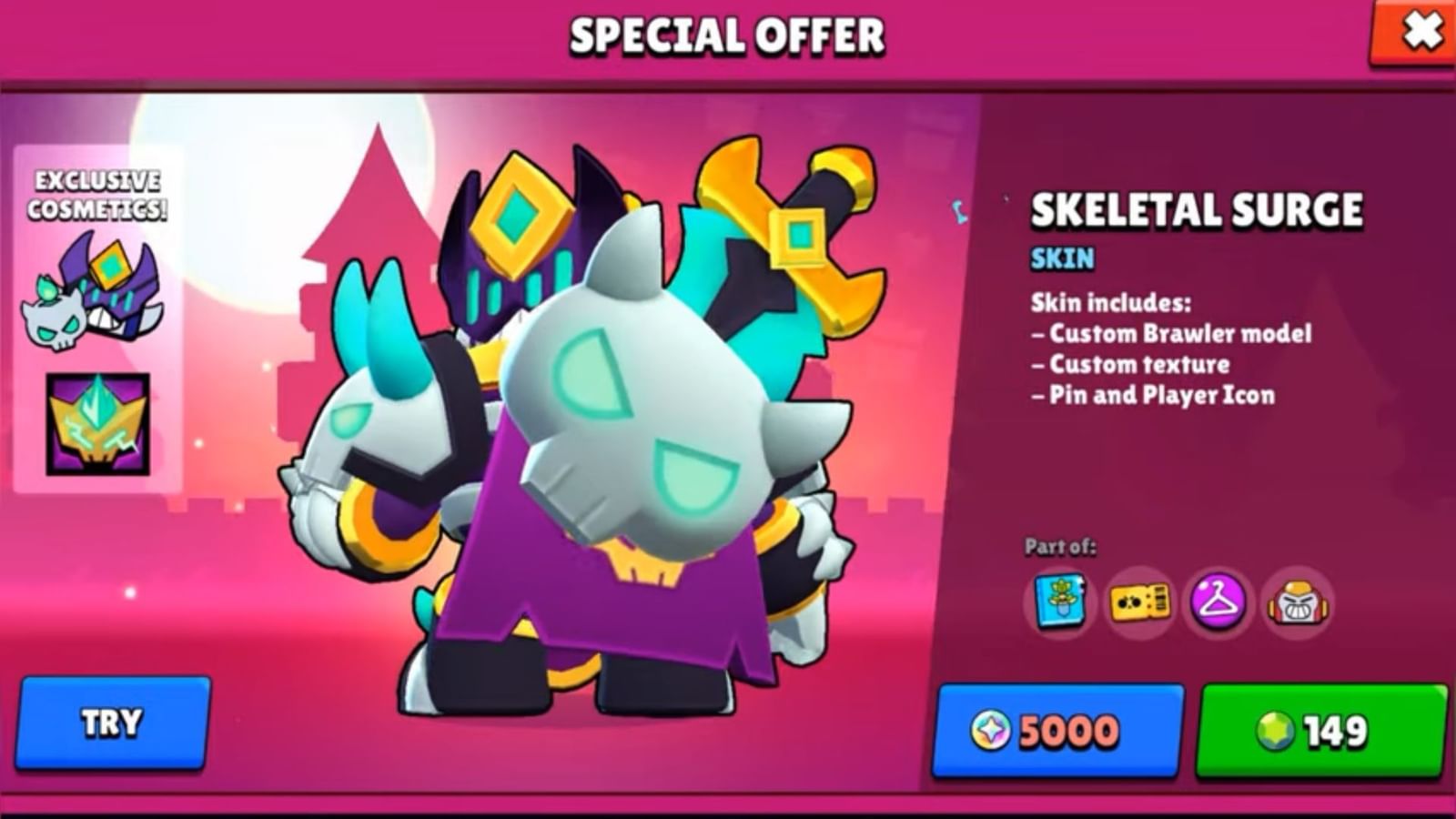 Brawl Stars Skeletal Surge skin: Cost, design, and more
