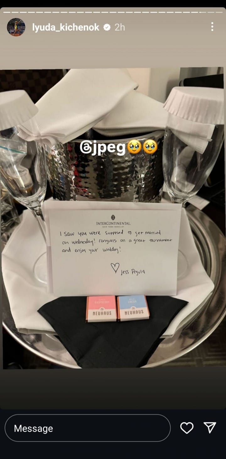 Jessica Pegula sends champagne to Lyudmyla Kichenok with heartwarming ...