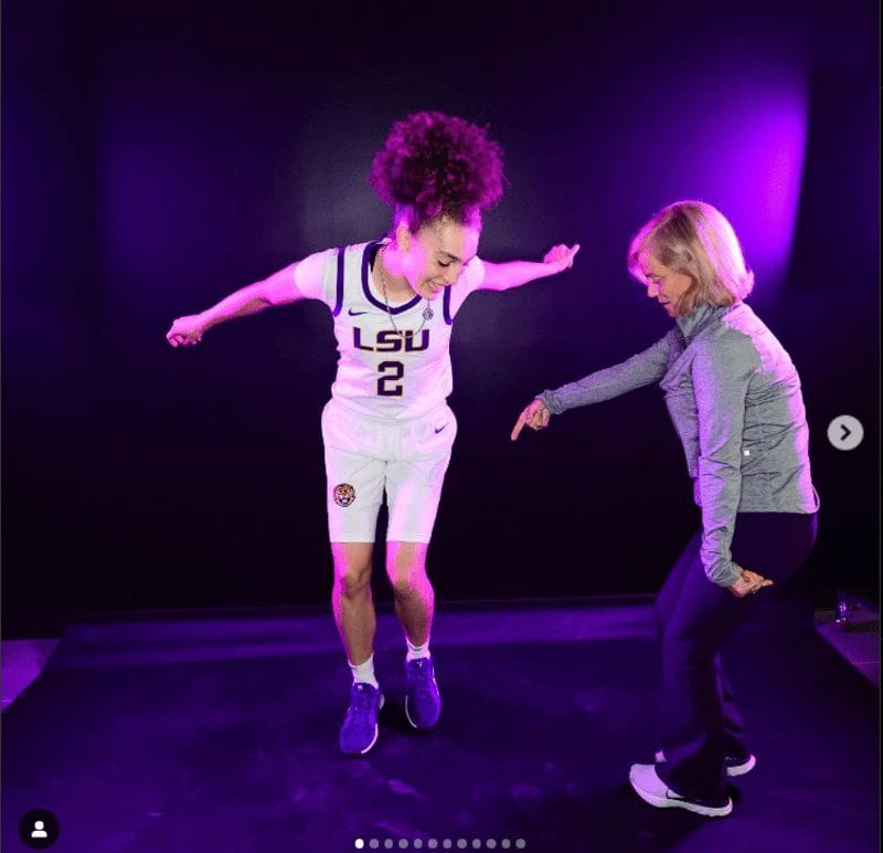 Kim Mulkey: PHOTO: No. 13 recruit Grace Knox dances with LSU HC Kim ...