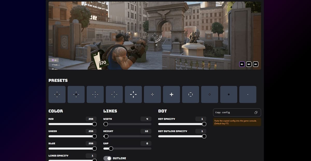 How to add custom crosshair in Deadlock