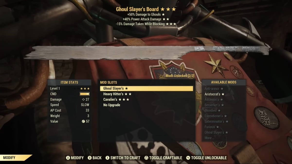 Legendary crafting changes in Fallout 76 Milepost Zero update, explained