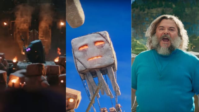 A Minecraft Movie: Sheep, llama, and other mobs from the trailer