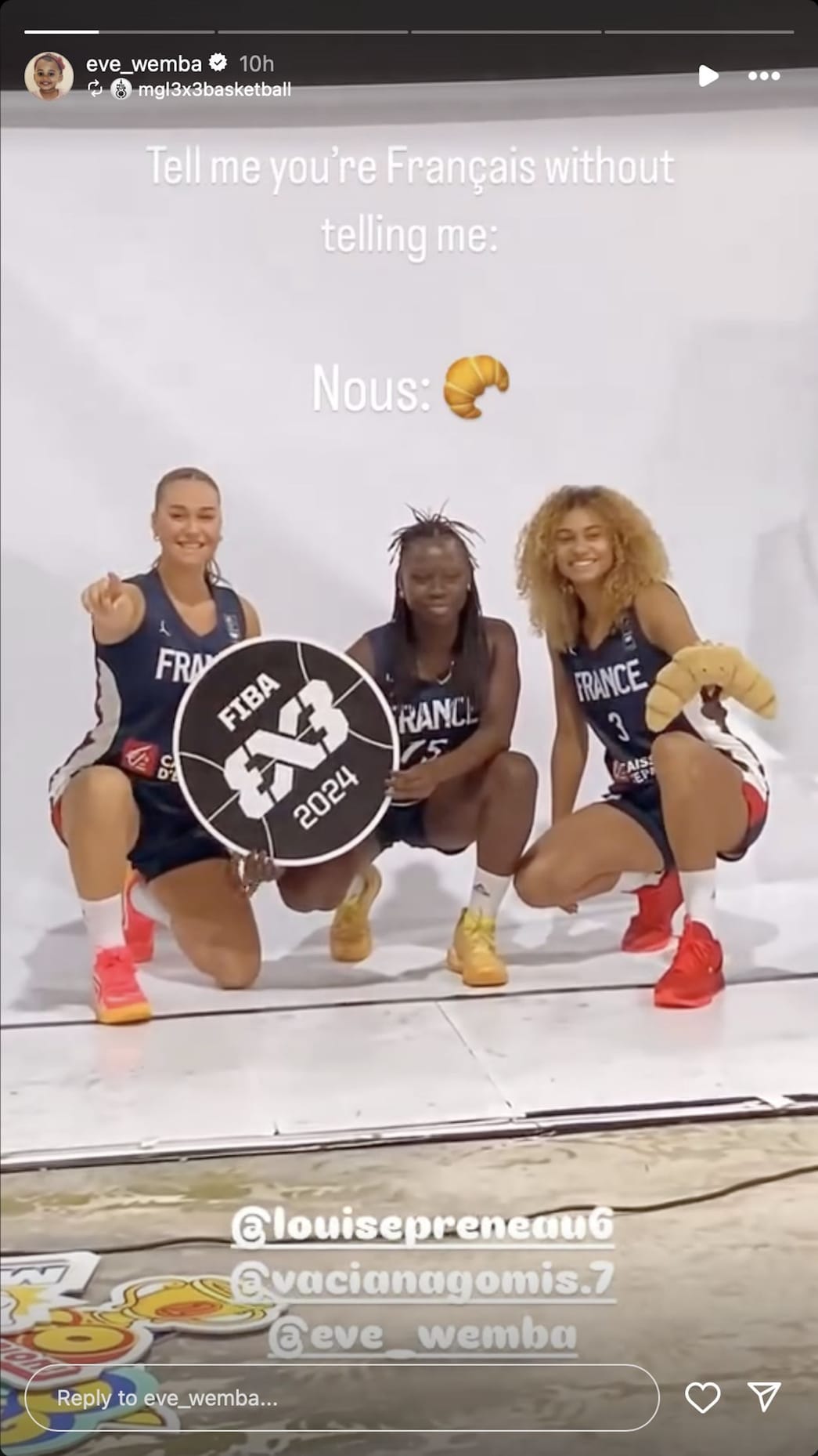 Victor Wembanyama's 6'1" sister Eve Wembanyama poses with croissant ...
