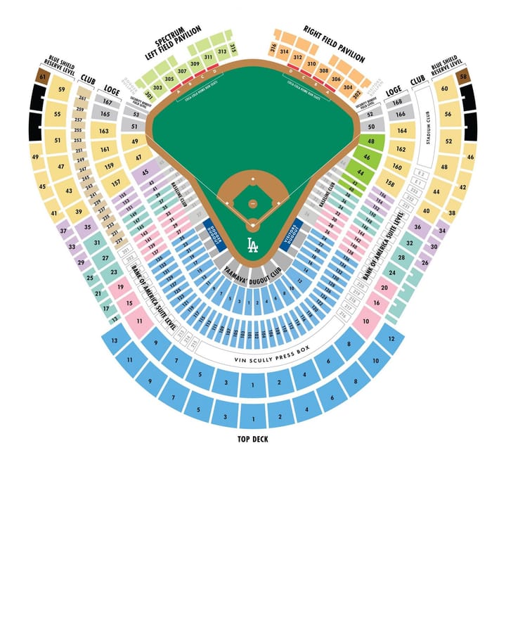 Los Angeles Dodgers Stadium - Dodger Stadium Capacity, Seating Chart & more