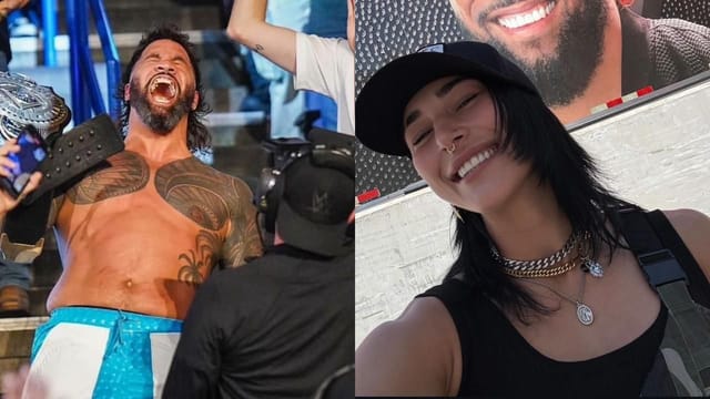 Jey Uso reacts to Rhea Ripley doing the 'Yeet' dance before his match on WWE RAW
