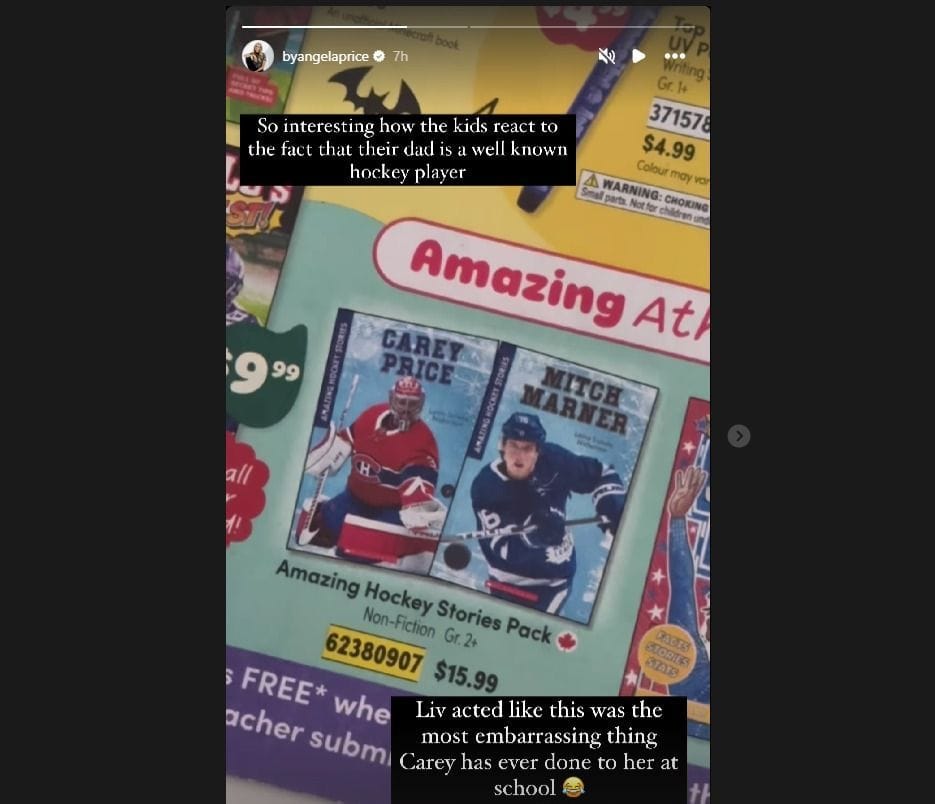 Carey Price’s wife Angela Price posts the reaction of their kids to dad ...