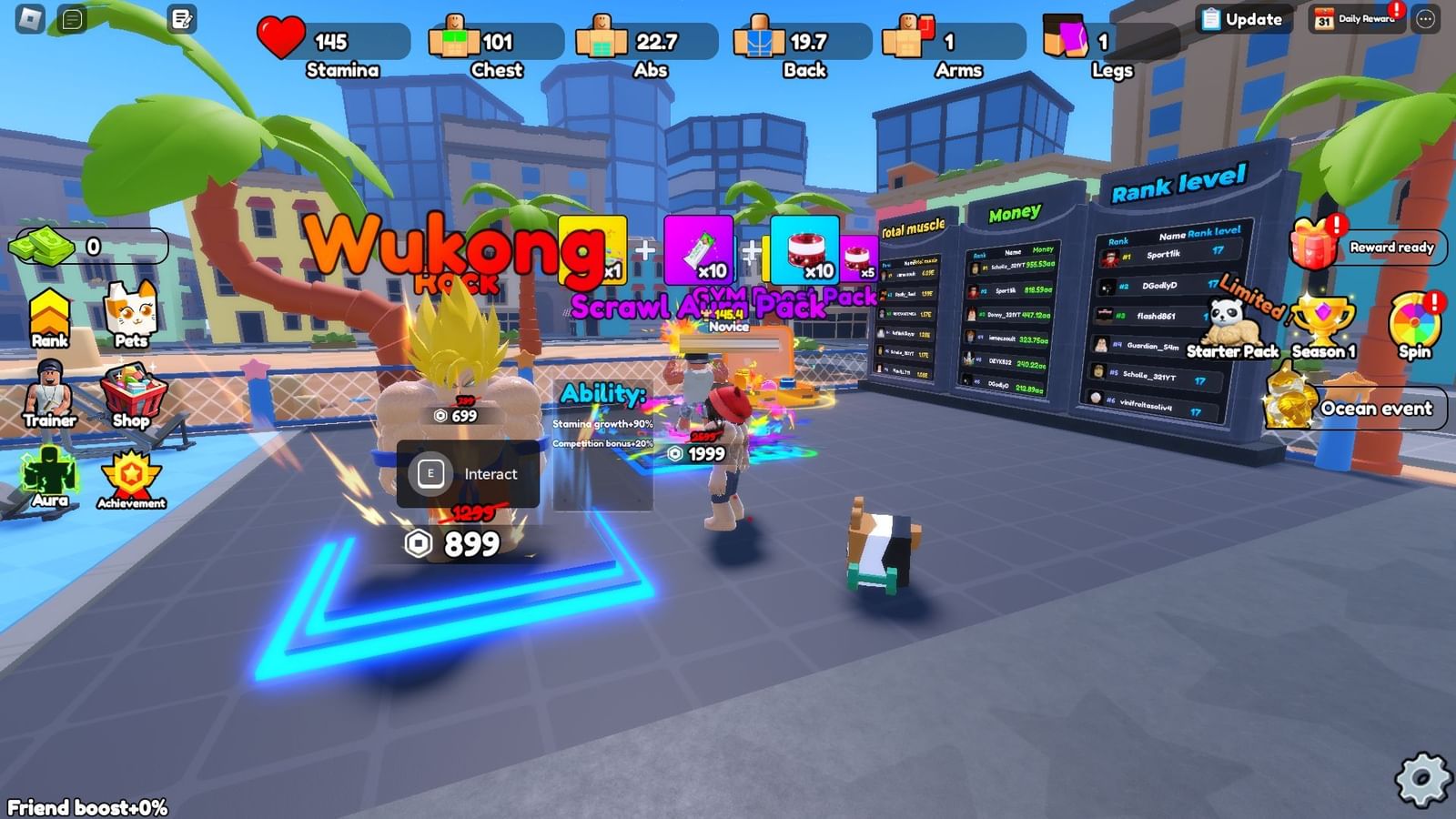 Gym Star Simulator Update 3: Ocean Event, new world, Trainer-WuKong ...