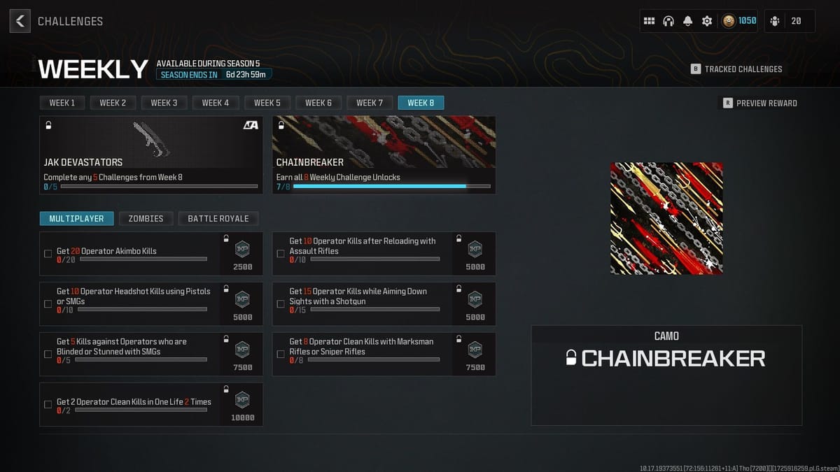 MW3 and Warzone Season 5 Week 8 challenges: Rewards and how to complete