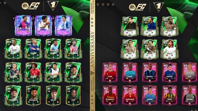 All announced EA FC Mobile First Anniversary promo cards