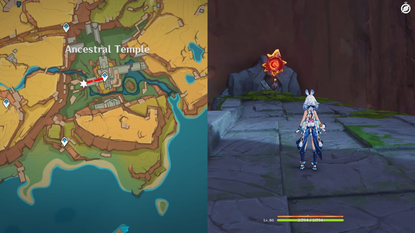 Genshin Impact Ancestral Temple Pyroculus locations