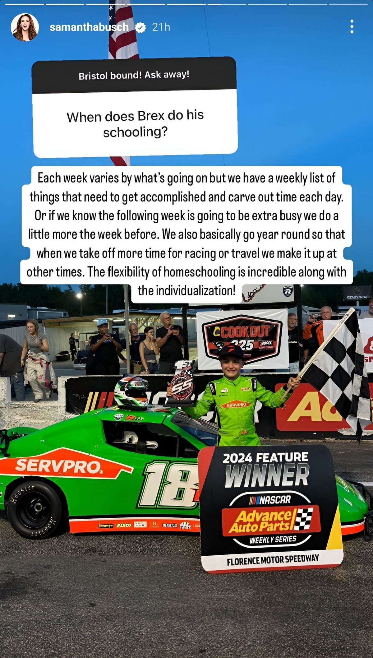 Kyle Busch's wife Samantha shares secret to son Brexton's flexible ...