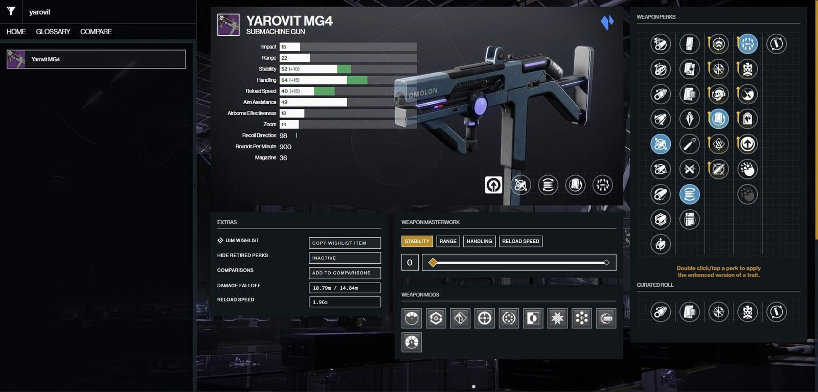 Yarovit MG4 god roll guide for Destiny 2 PvE and PvP