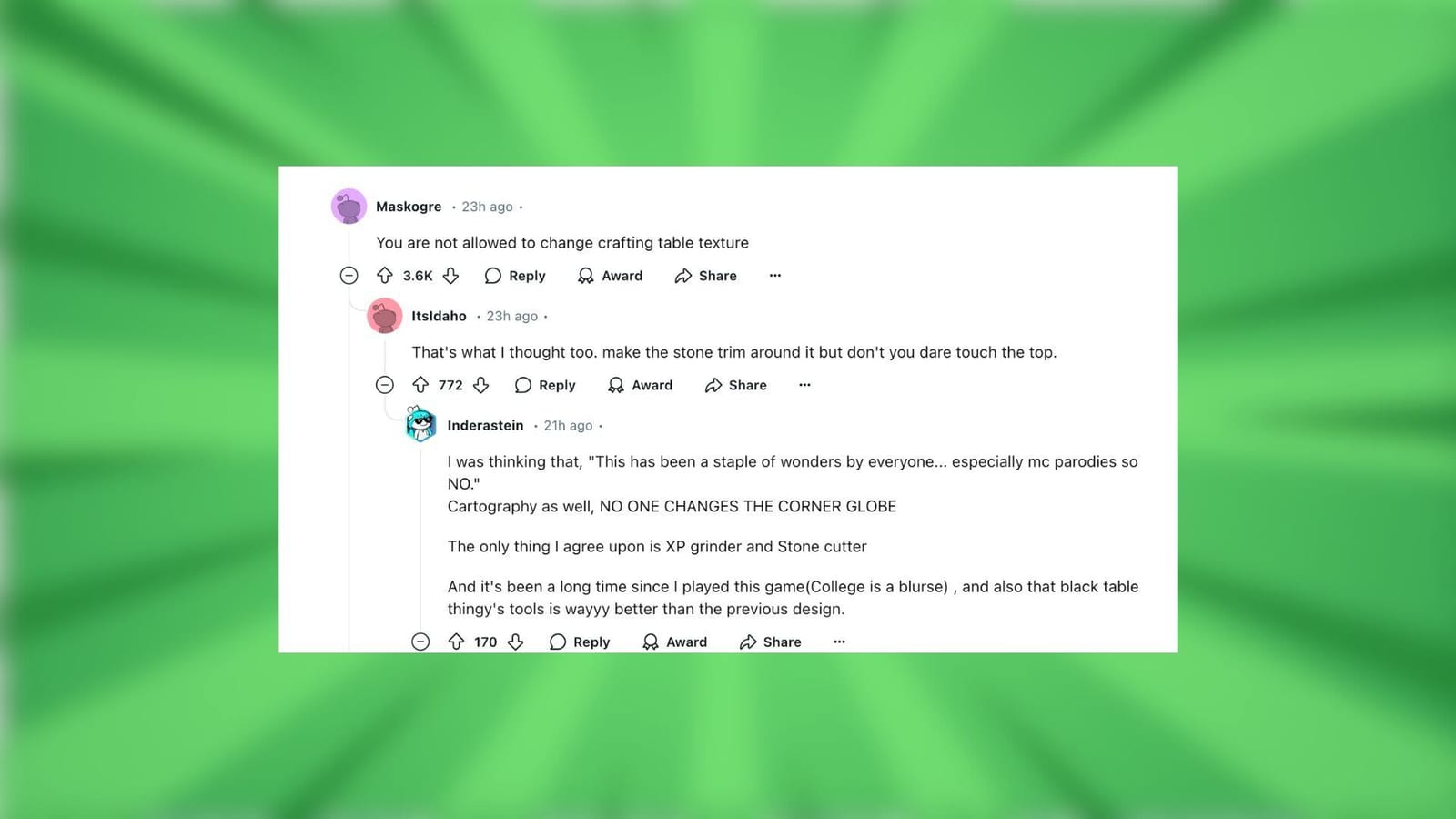 "Google product logo vibes": Minecraft fan tweaks multiple block ...