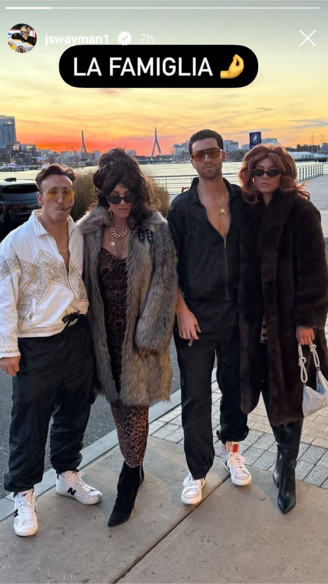 In Photos: Bruins' Jeremy Swayman & Brad Marchand don Italian mafia ...