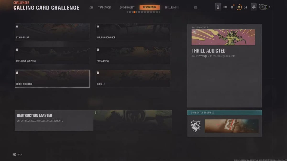 All prestige Calling Cards in Black Ops 6 Zombies