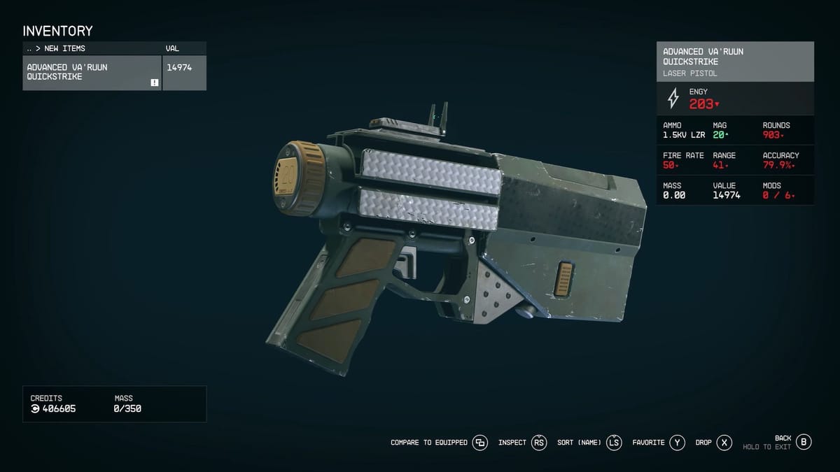 All new weapons in Starfield Shattered Space