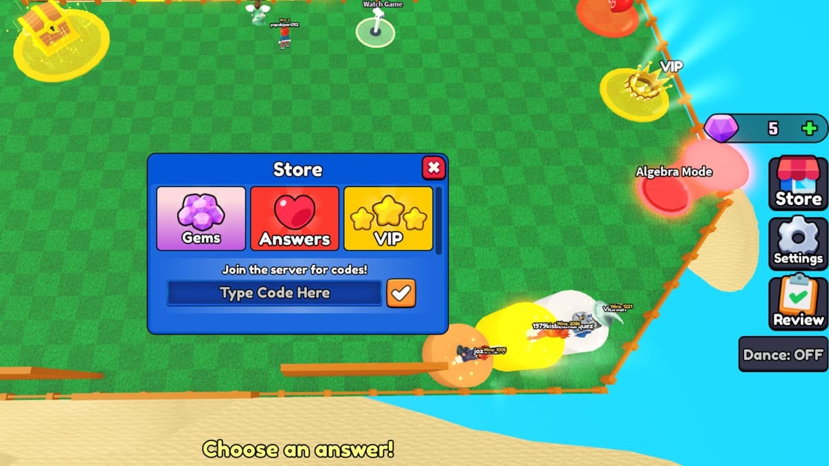 Math Tower Race Codes