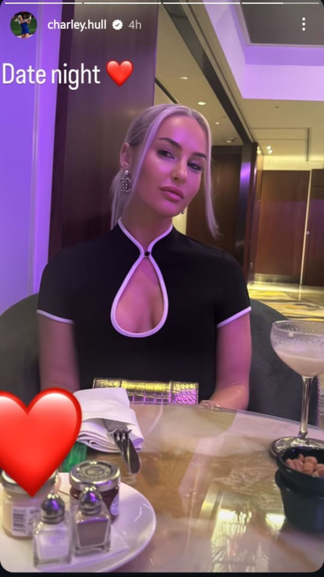 Charley Hull shares a picture of her “date night,” flaunting her black ...