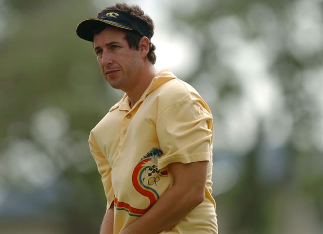 In pictures: Adam Sandler spotted taking golf swings on set amid ...