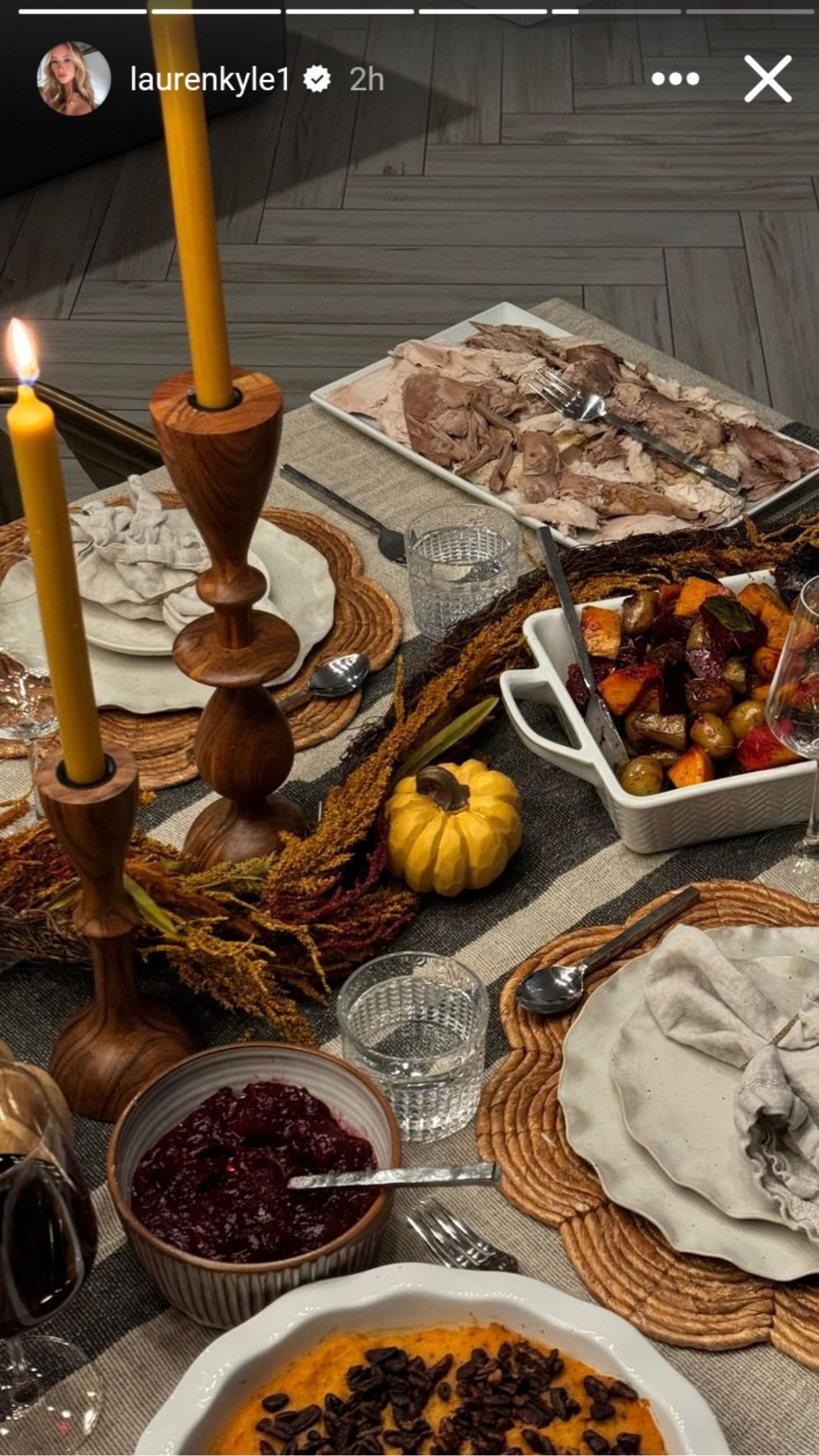 Connor McDavid's wife Lauren Kyle shares a glimpse into their Canadian Thanksgiving dinner