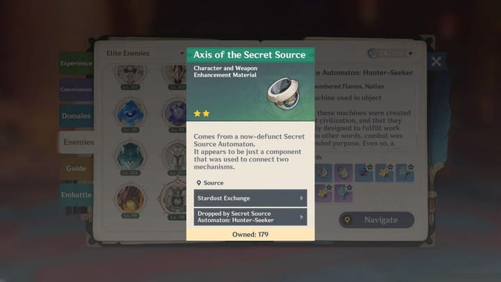 Genshin Impact Fruitful Hook stats and materials