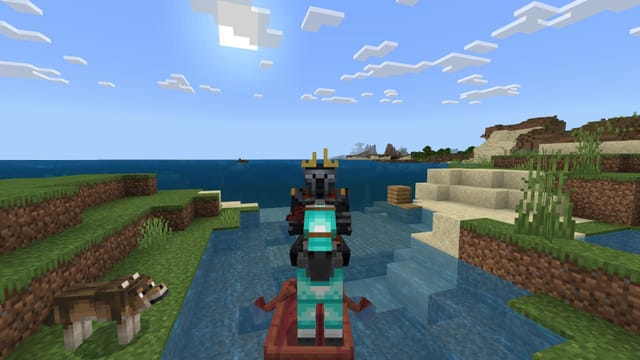 Can horses get on boats in Minecraft Bedrock?