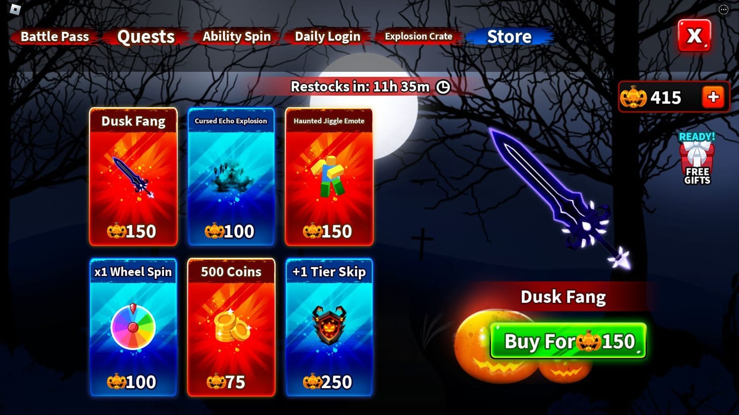 How to earn Pumpkins in Blade Ball