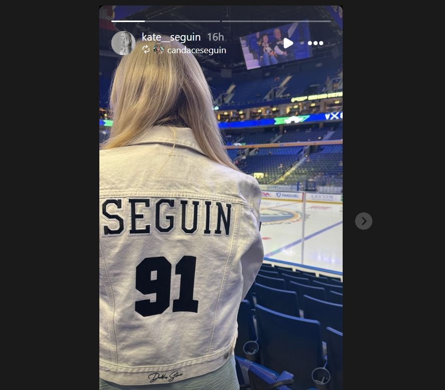 Tyler Seguin's wife Kate wears stunning custom 'Seguin 91' jacket ...