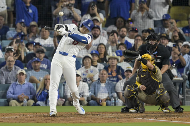 WATCH: Shohei Ohtani blasts first career playoff homer, ties Game 1 in thrilling Dodgers-Padres NLDS