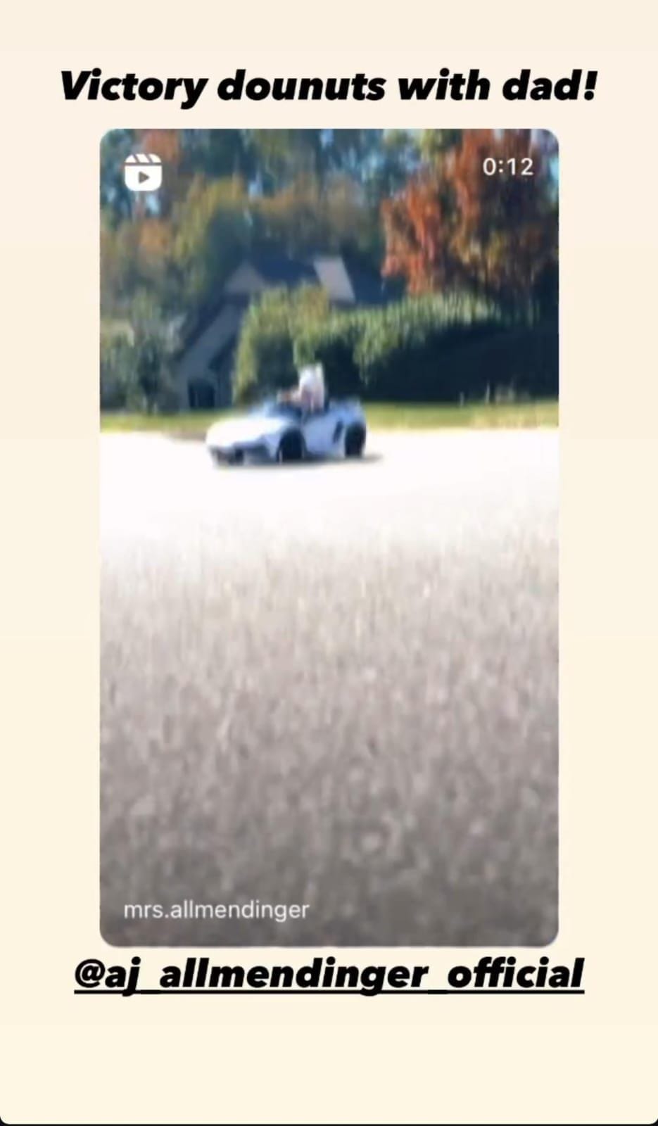 "Victory donuts with dad": AJ Allmendinger's wife Tara showcases son's ...