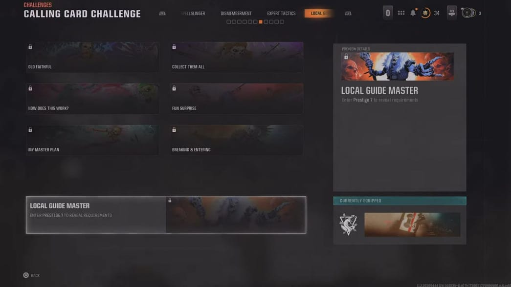 All prestige Calling Cards in Black Ops 6 Zombies