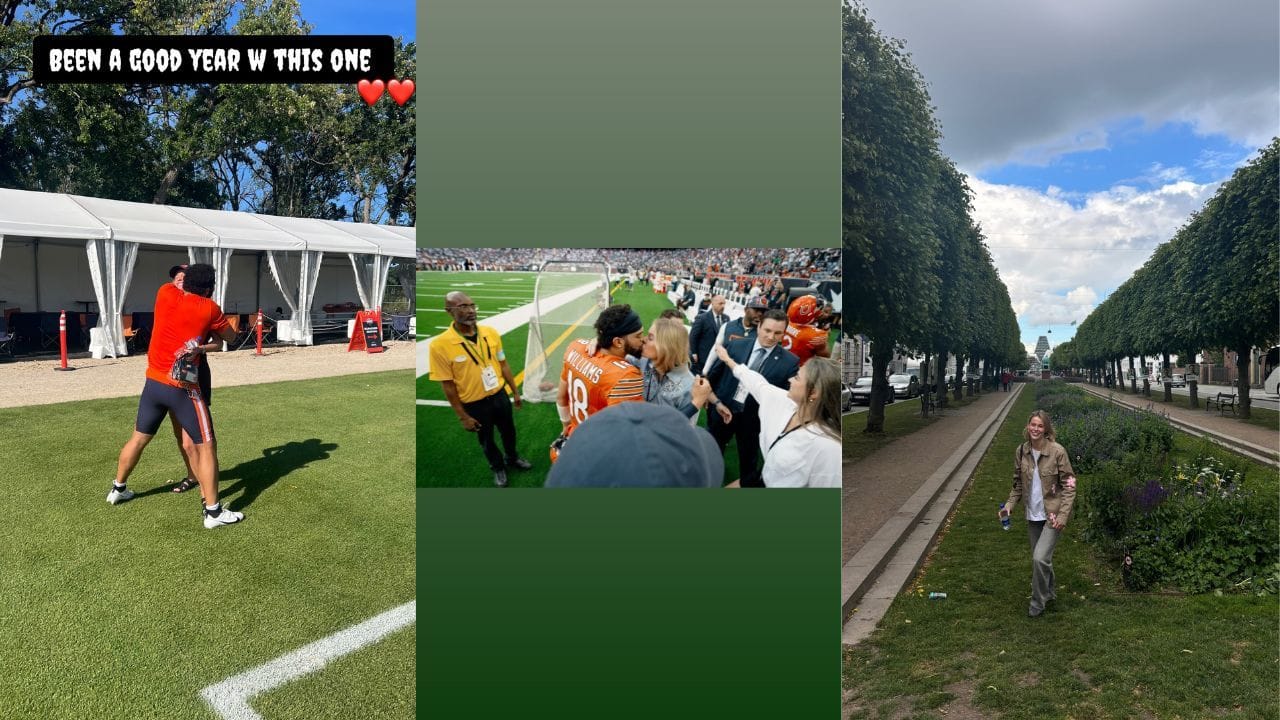 Caleb Williams, girlfriend Alina Thyregod celebrate one-year milestone ...