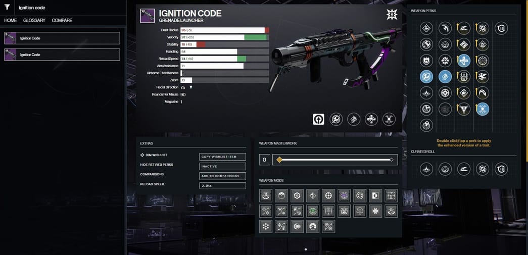 Ignition Code updated god roll guide for Destiny 2 PvE and PvP