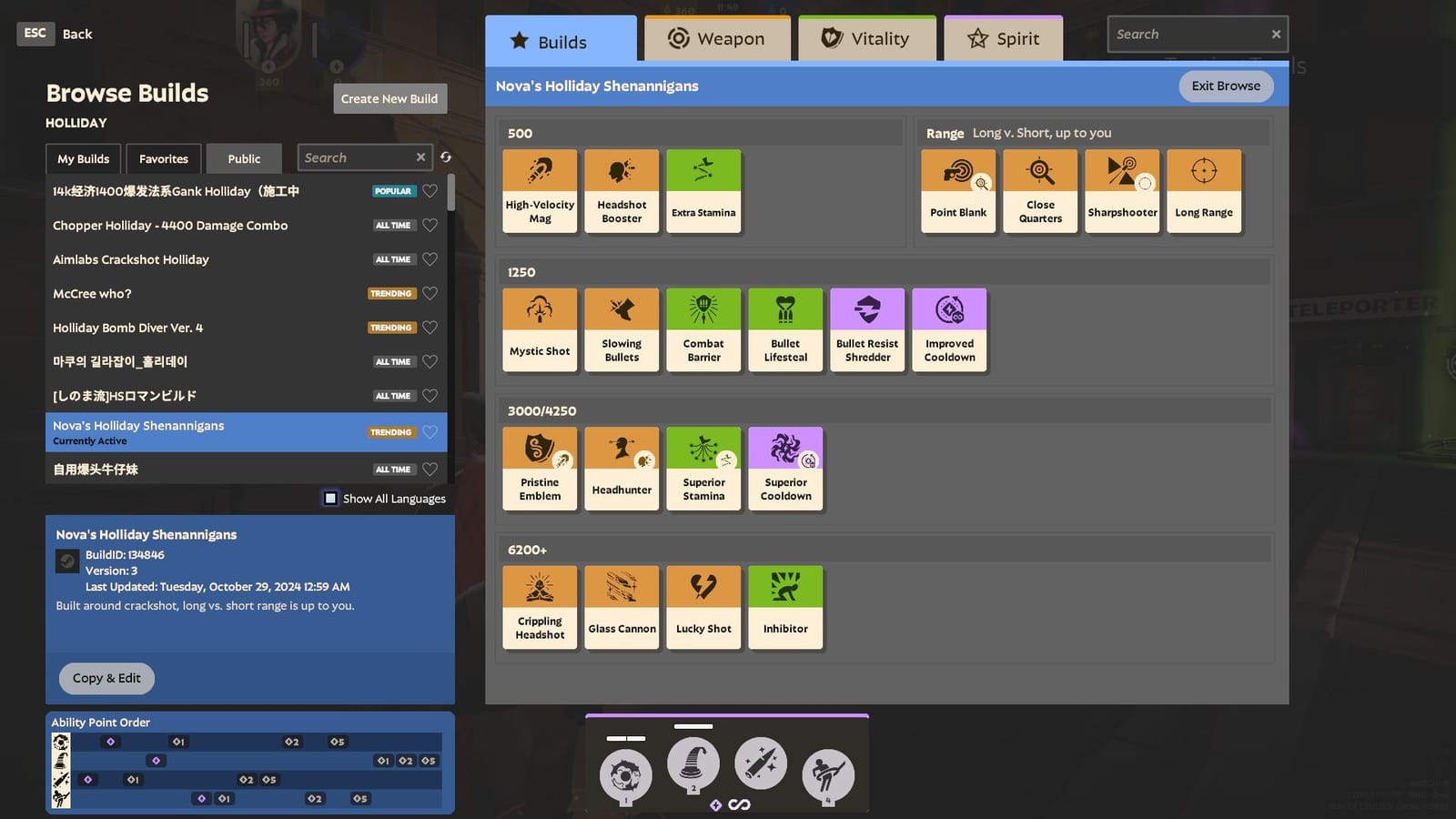 Deadlock Holliday build guide