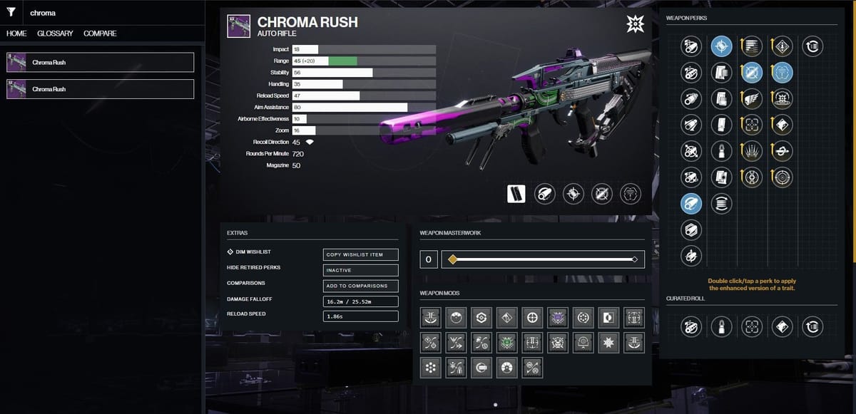 Chroma Rush updated god roll guide for Destiny 2 PvP and PvE
