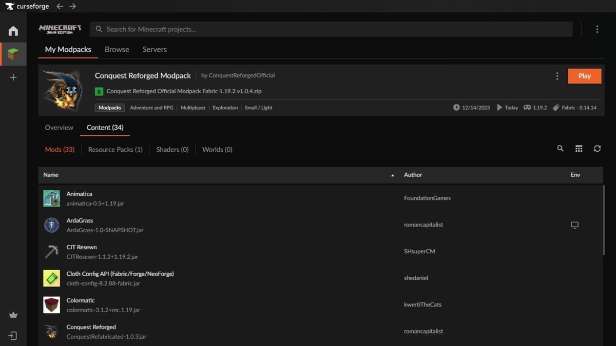 Minecraft Conquest Reforged modpack: Features and installation guide