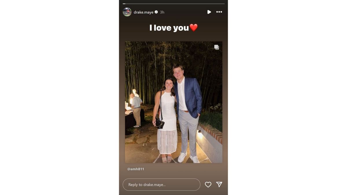 Drake Maye sends love as girfriend Ann Hudson pens heartfelt note for ...