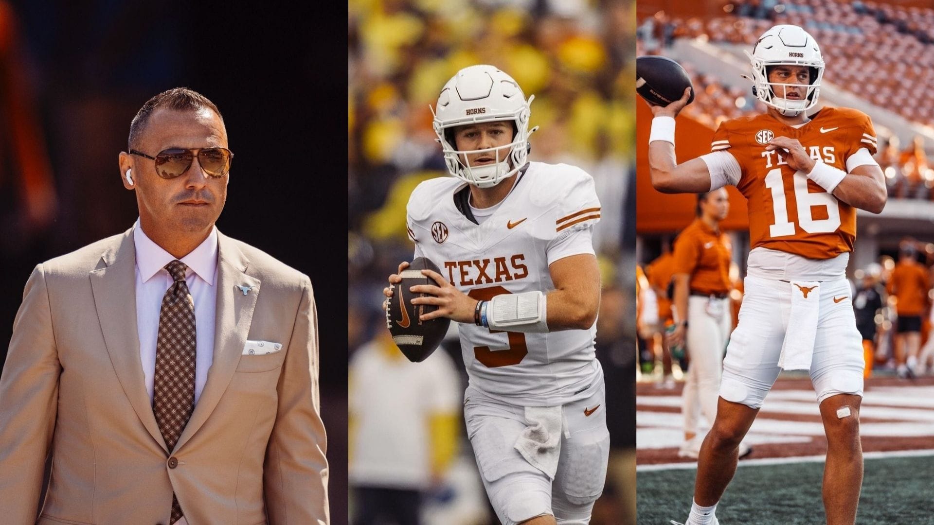 Less than 24 hours after shutting down Arch Manning-Quinn Ewers debate, Steve Sarkisian reveals ...