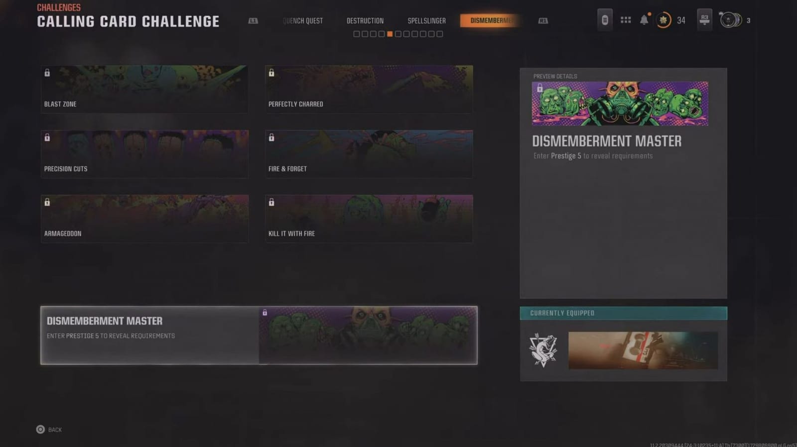 All prestige Calling Cards in Black Ops 6 Zombies