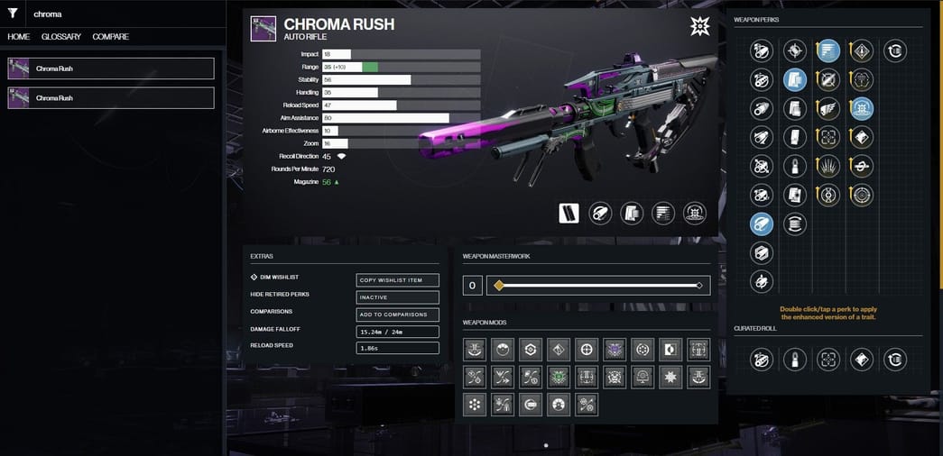 Chroma Rush updated god roll guide for Destiny 2 PvP and PvE