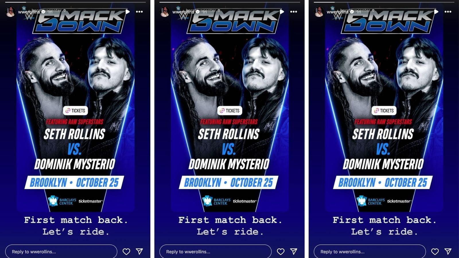 Seth Rollins set for SmackDown match; hypes WWE in-ring return