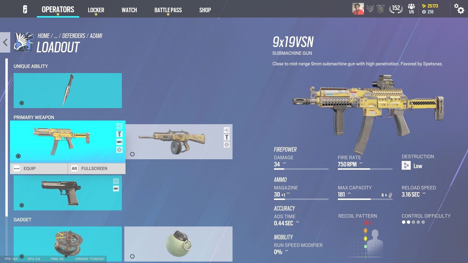 Azami in Rainbow Six Siege: Best Azami loadout in Rainbow Six Siege