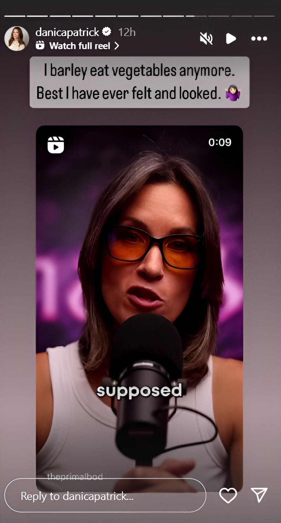 "I barely eat": Danica Patrick reacts to claims of plants being "full ...