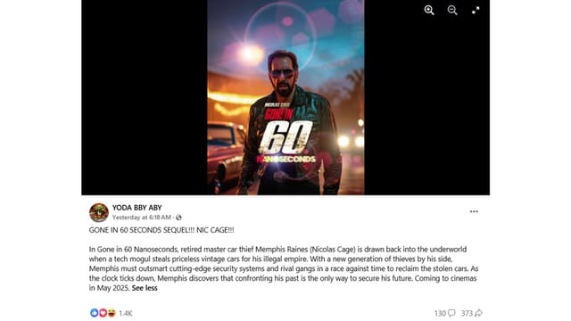 Fact Check: Is a Gone in 60 Seconds sequel starring Nicolas Cage ...