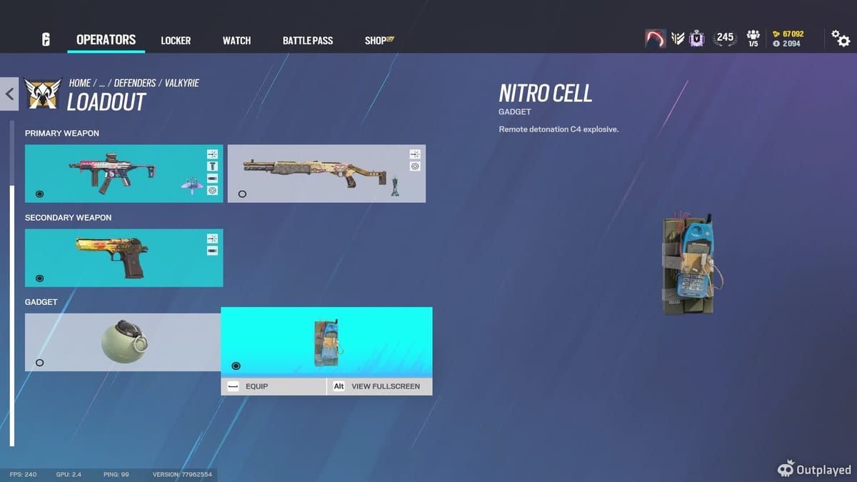 Best Valkyrie loadout in Rainbow Six Siege