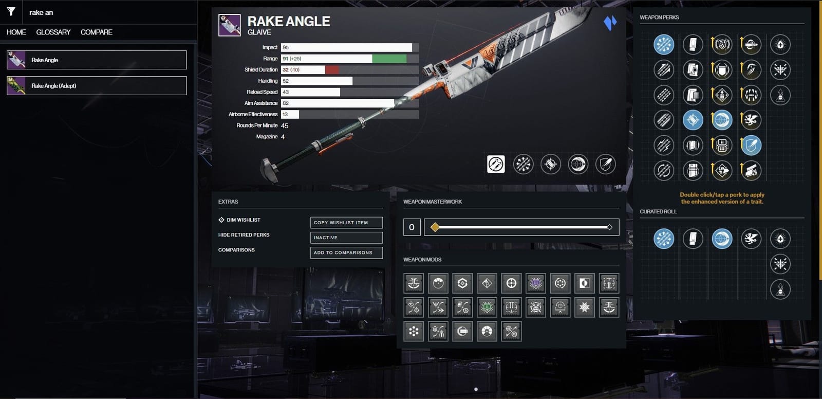 Rake Angle god roll guide for Destiny 2 PvP and PvE