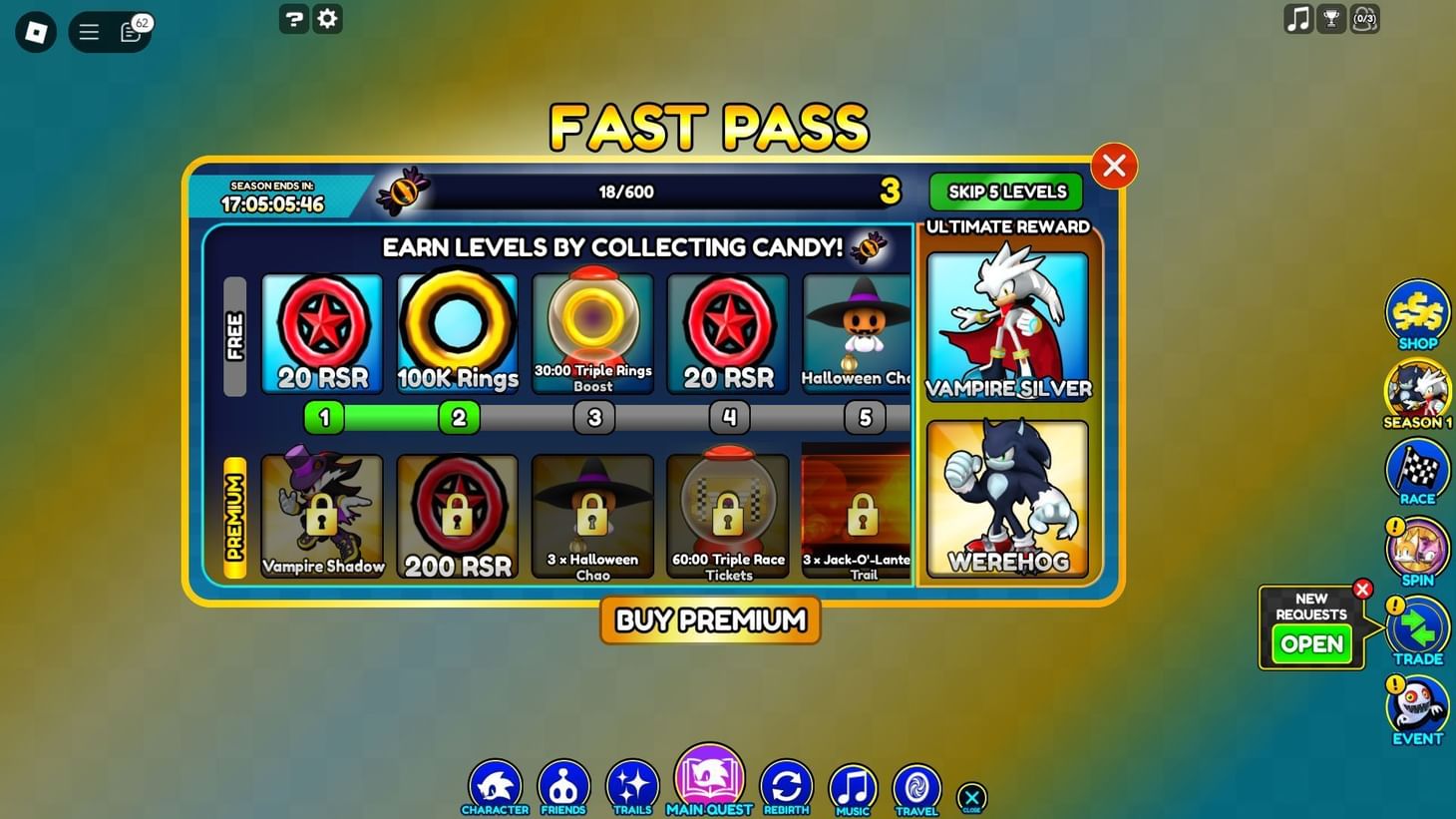 Sonic Speed Simulator Season 1 BattlePass: All rewards and prices