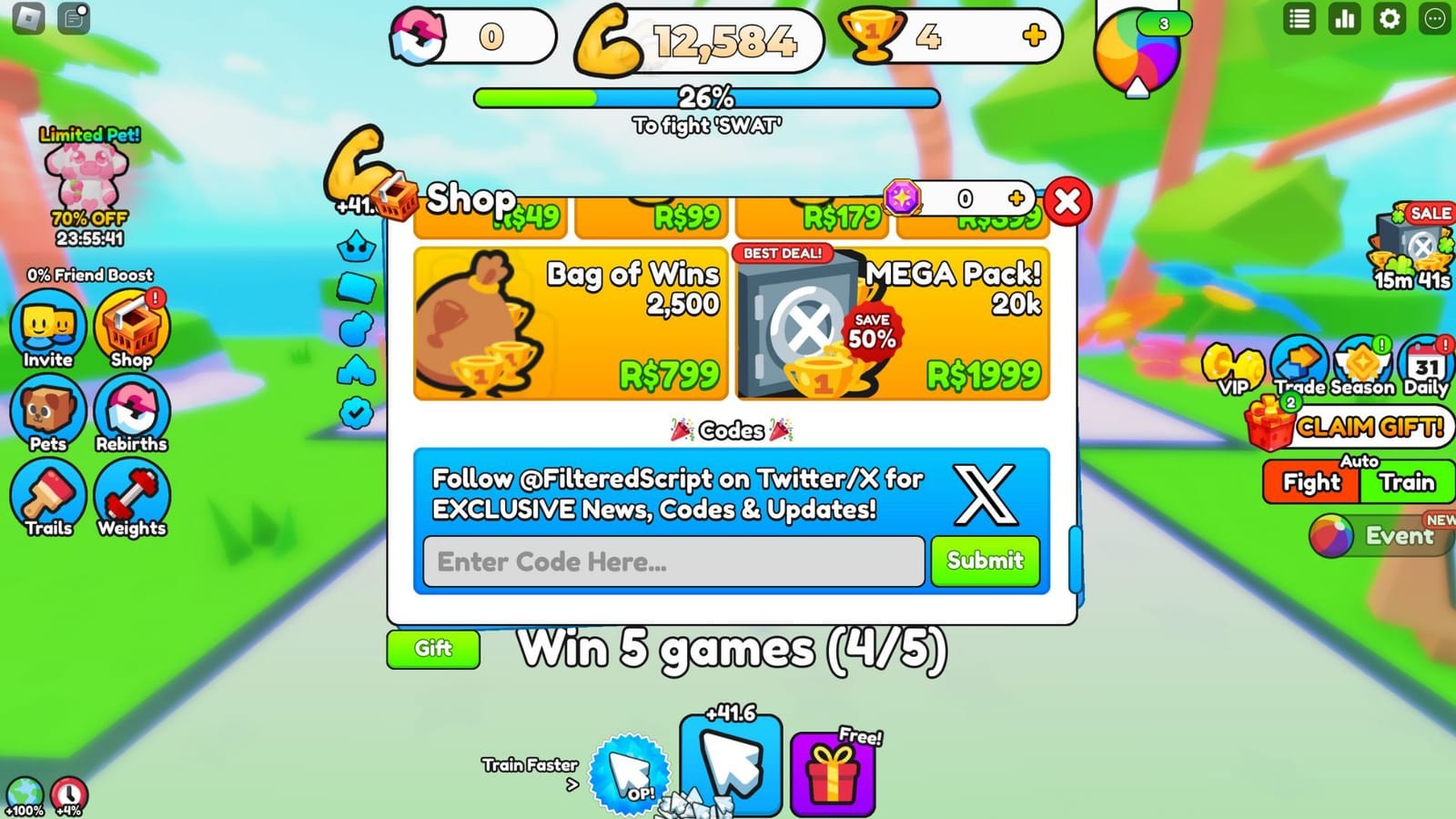 Tug of War Simulator Codes