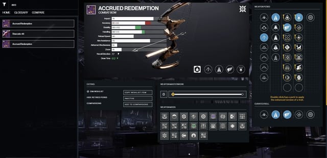 Accrued Redemption god roll guide for Destiny 2 PvE and PvP