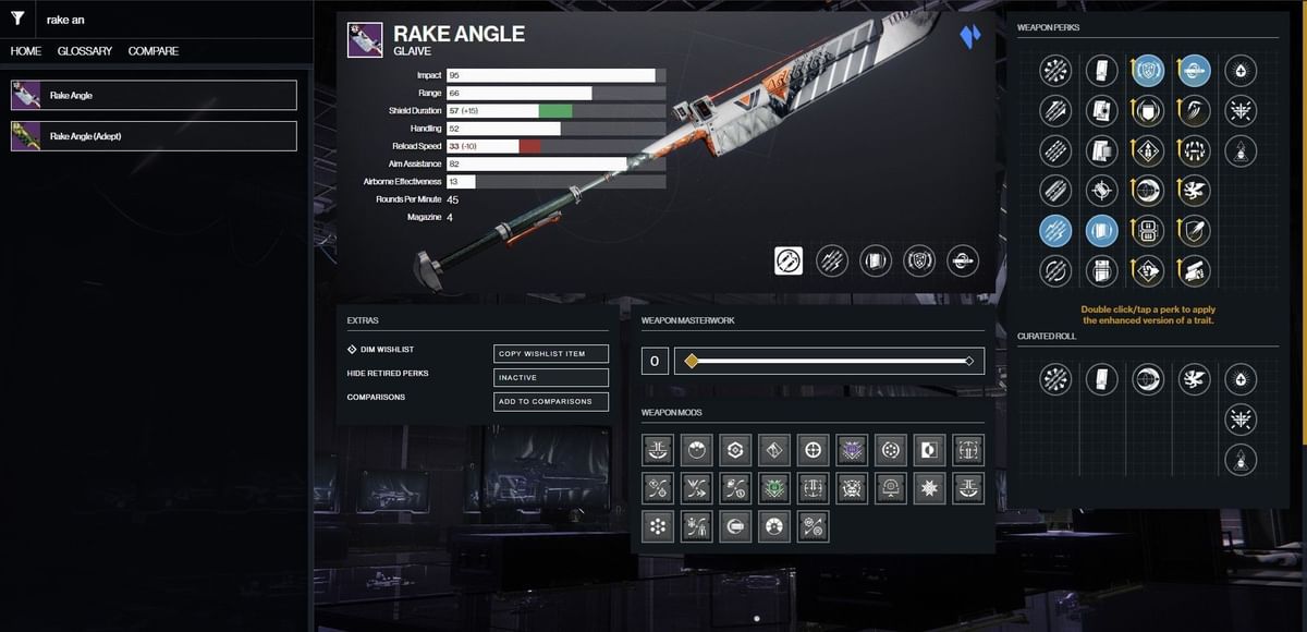 Rake Angle god roll guide for Destiny 2 PvP and PvE